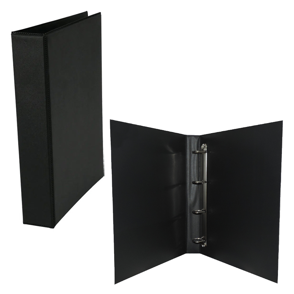 Fichário revestido com cristal A4 75mm – com 4 argolas – JR Papelaria